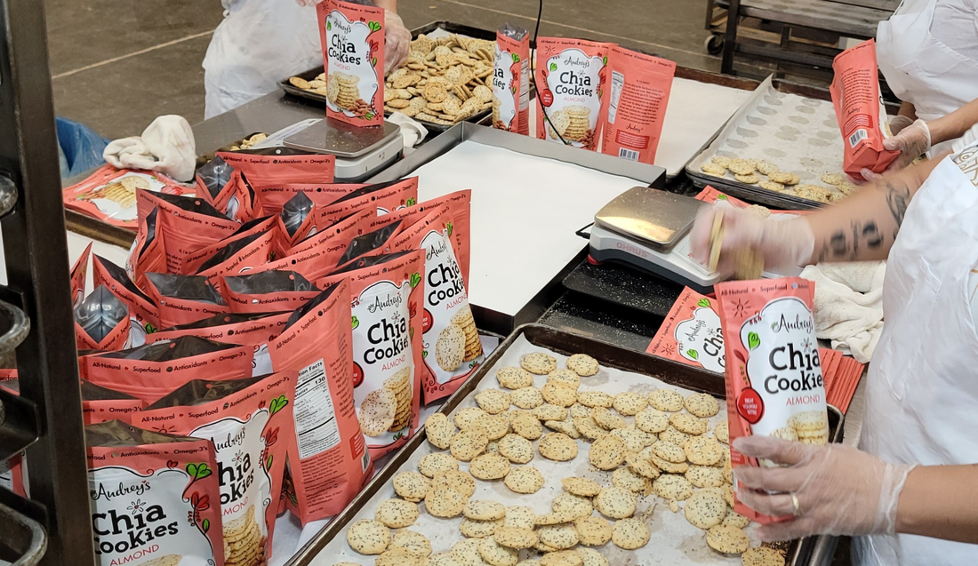 Audrey's Chia Cookies. Superfood. Super Cookie. Treat Yourself Better.